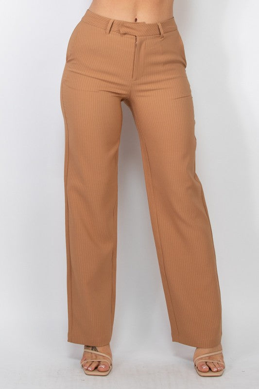 P 792 - Striped Midrise Formal Pants – Knockout Style Inc.